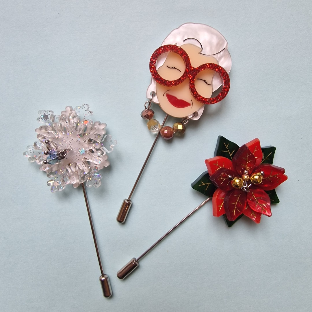Various Shaped Pins in Hand-bent Acrylic and Plexiglass, Laser-cut - Etsy