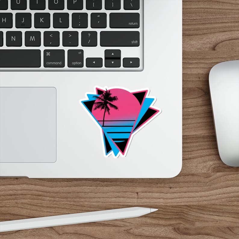 Triangle Sunset Outrun 80s Die-cut Sticker - Etsy