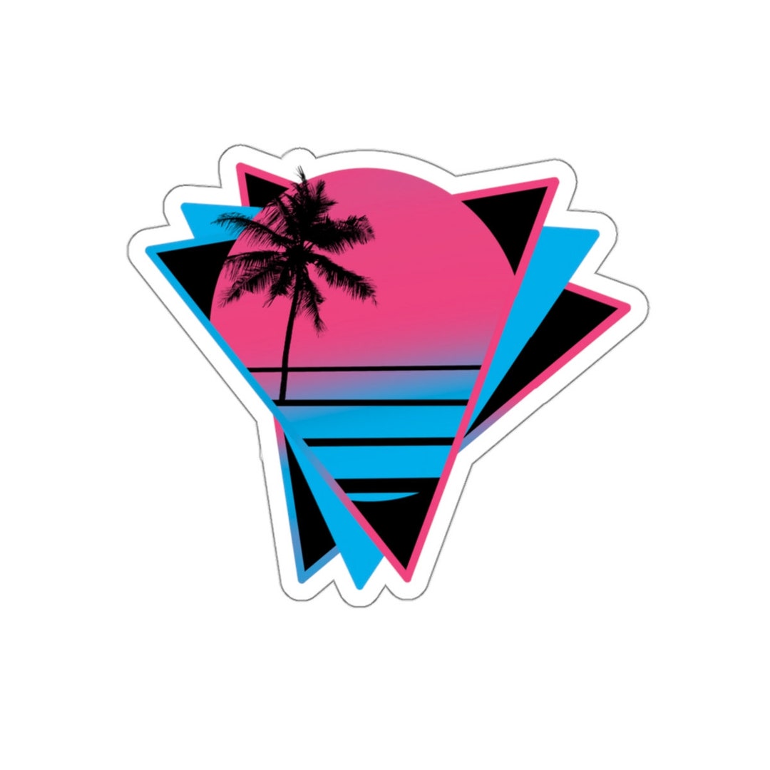 Triangle Sunset Outrun 80s Die-cut Sticker - Etsy