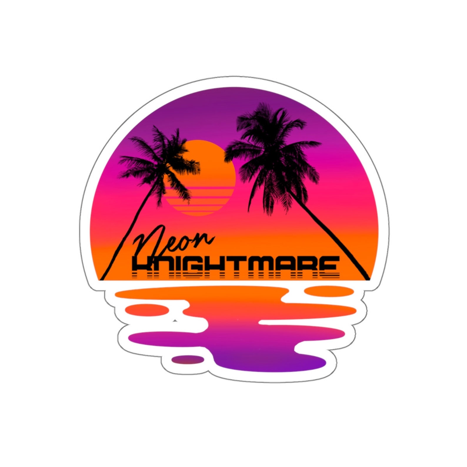 Neon Knightmare Sunset Outrun 80s Die-cut Sticker - Etsy