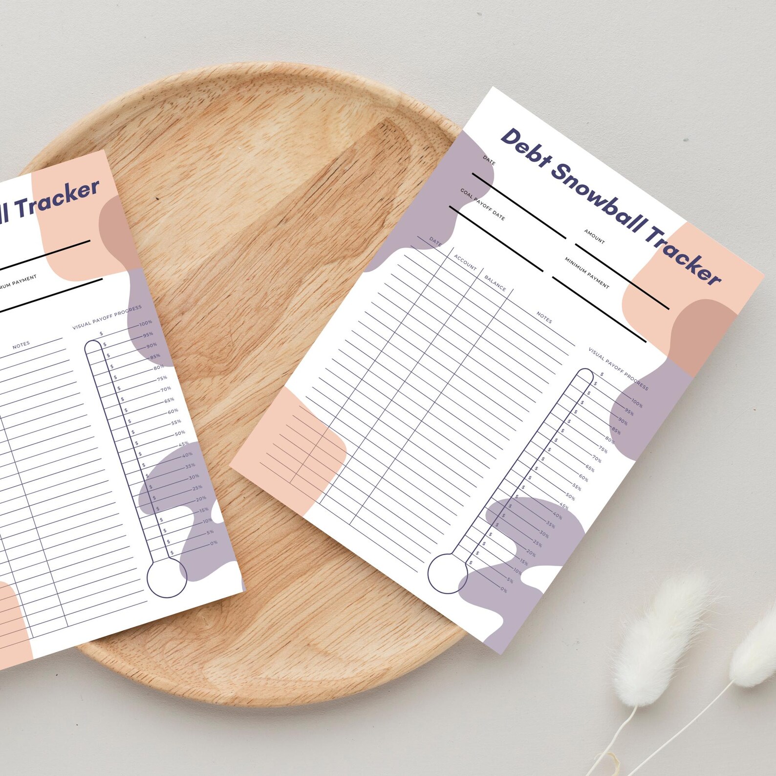 Debt Payoff Tracker Printable: Financial Goal Thermometer Chart (PDF ...