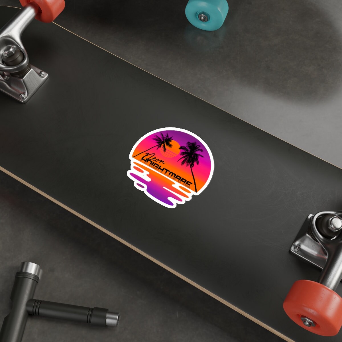 Neon Knightmare Sunset Outrun 80s Die-cut Sticker - Etsy