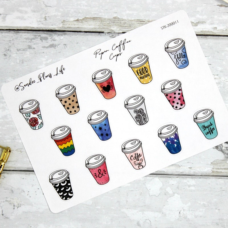 Coffee Cup Stickers - Etsy
