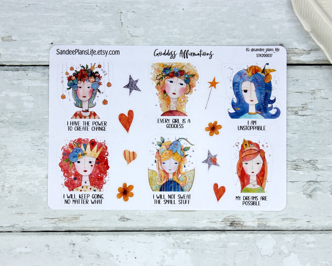 Goddess Affirmation Stickers | Whimsical Goddesses | Decorative ...