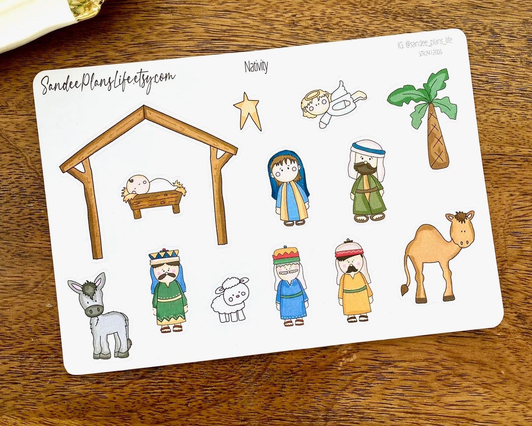 Nativity Sticker Set | Nativity Scene | Fun Individual Stickers to ...