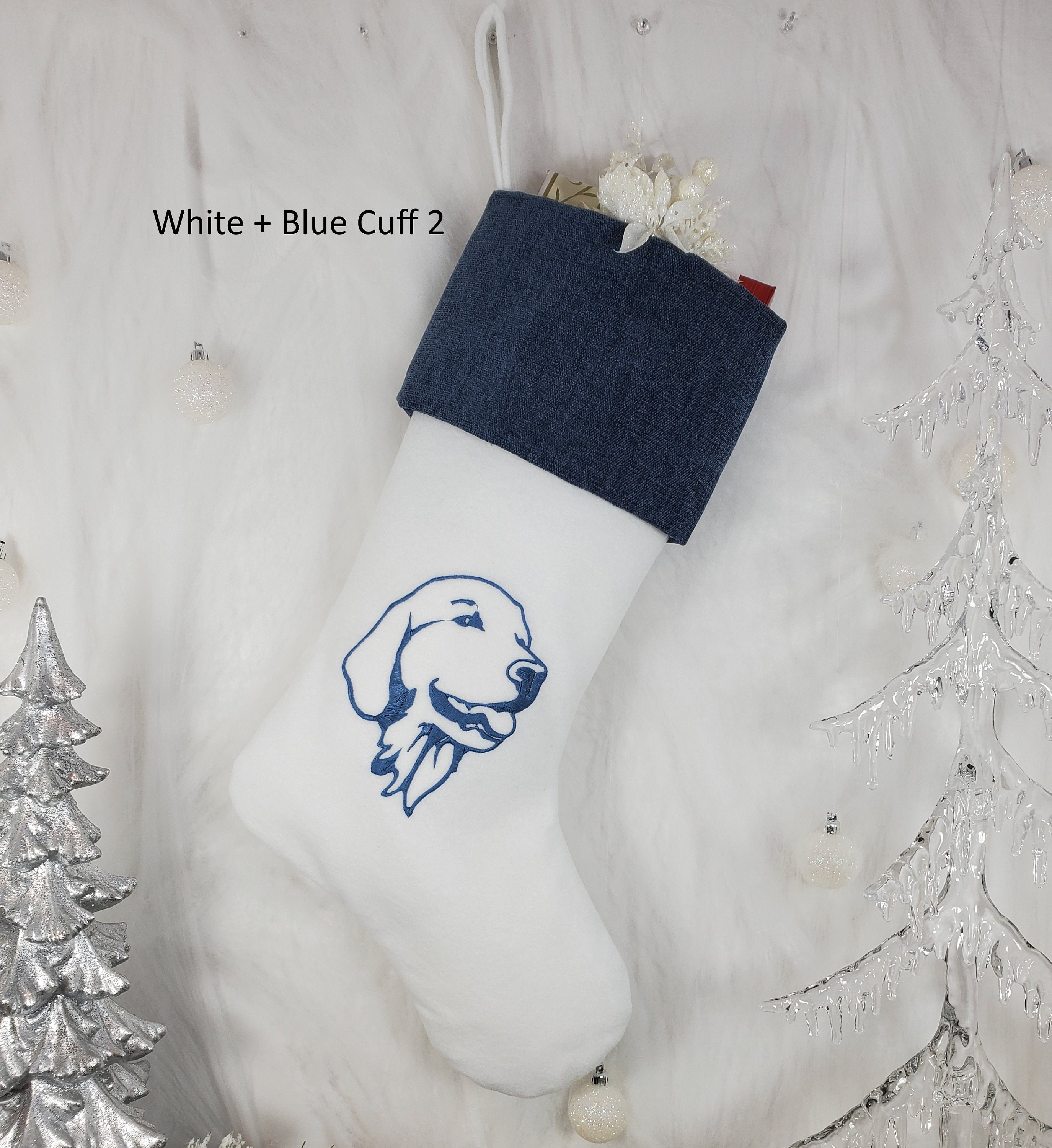 Golden Retriever Christmas Stocking With Embroidered Golden - Etsy