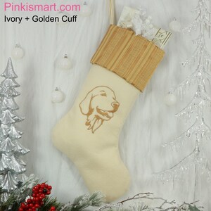 Golden Retriever Christmas Stocking With Embroidered Golden Retriever ...