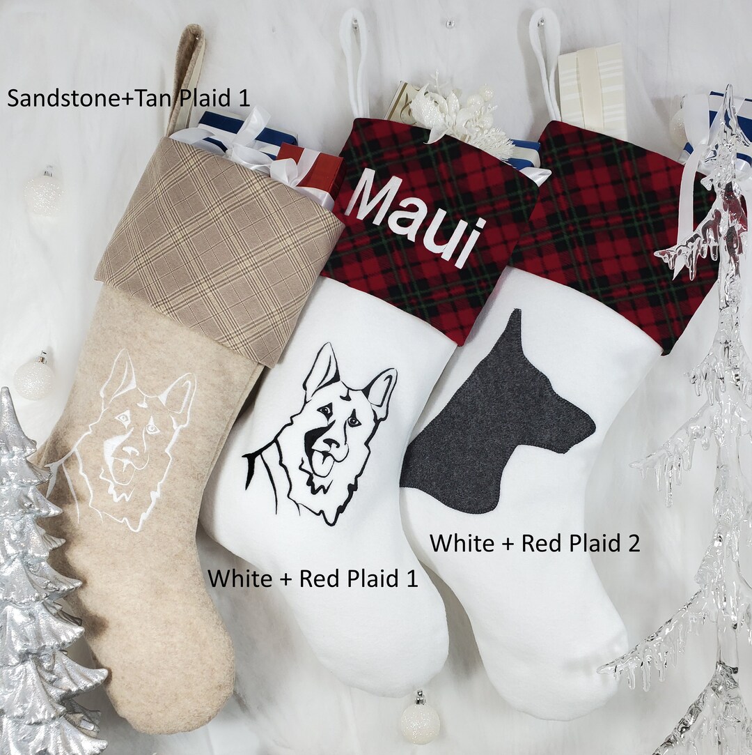 German Shepherd Christmas Stocking Size: 8.5" Cuff, 12" Foot, 20'' Tall ...