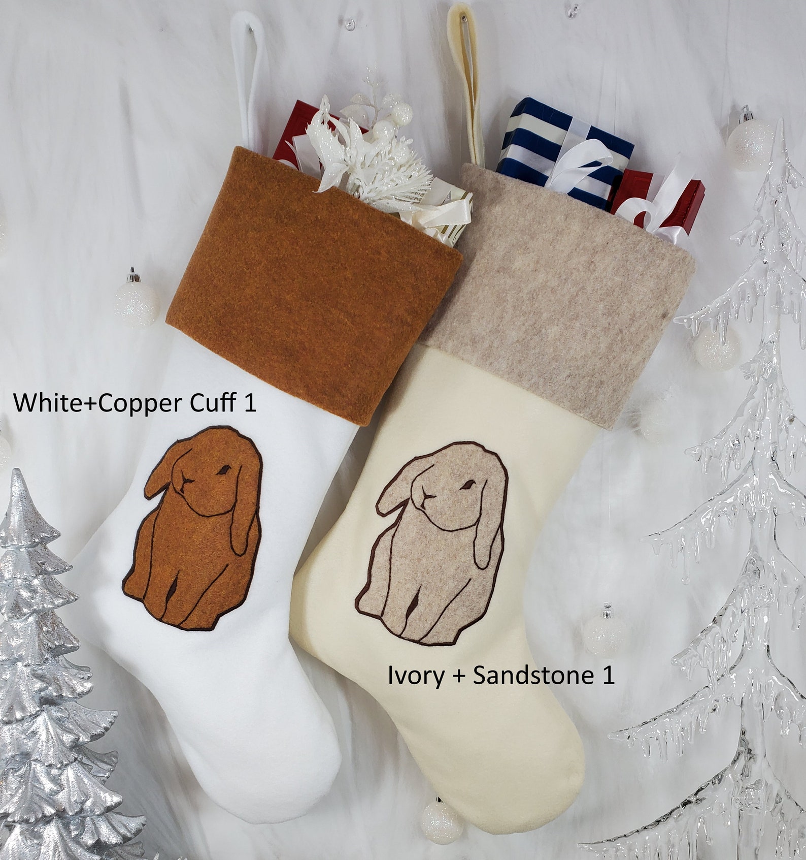 Bunny Christmas Stocking Rabbit Christmas Stocking Pet | Etsy