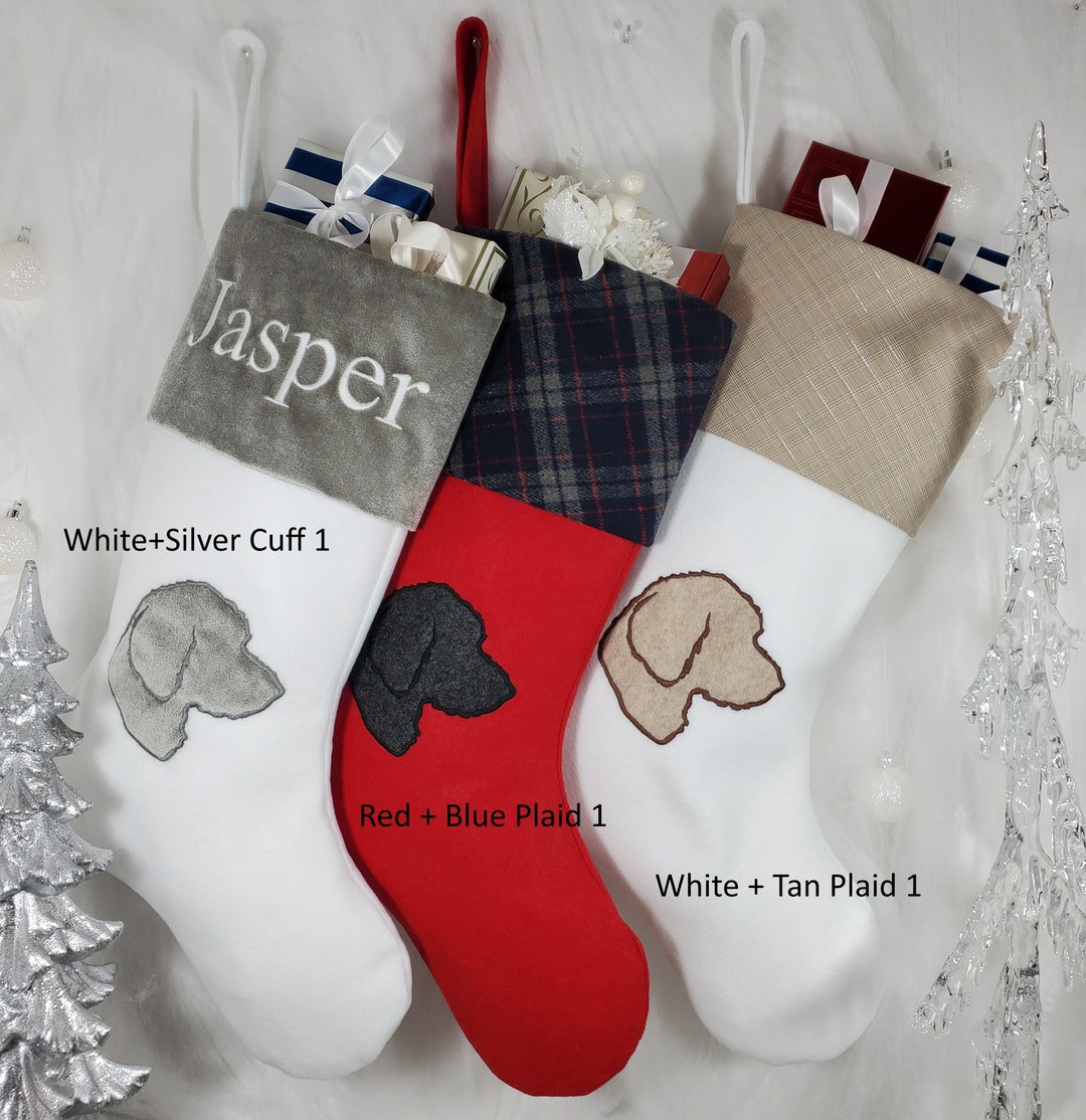 Labradoodle Christmas Stocking, Golden Doodle Christmas Stocking. Size ...