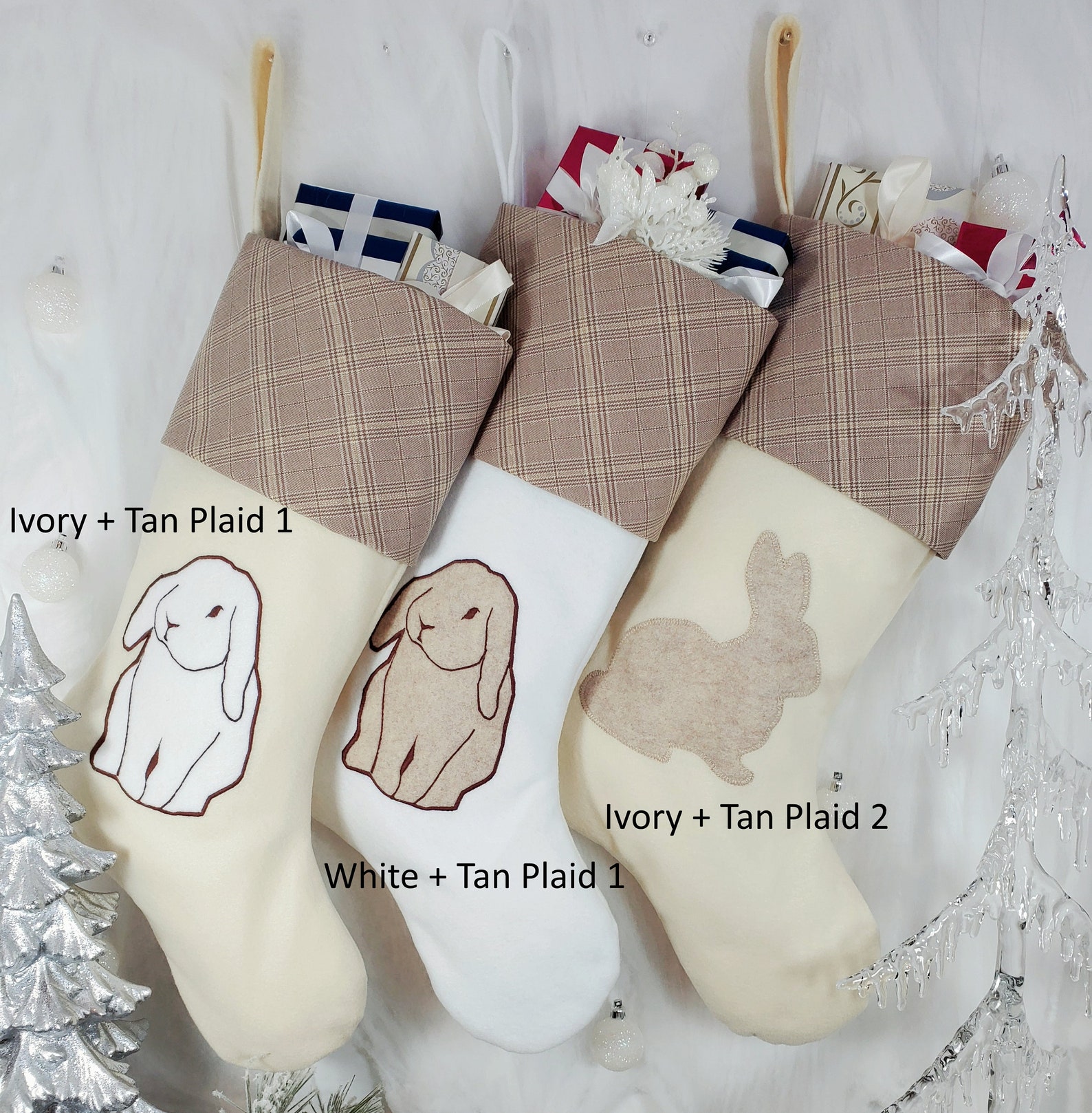 Bunny Christmas Stocking Rabbit Christmas Stocking Pet - Etsy