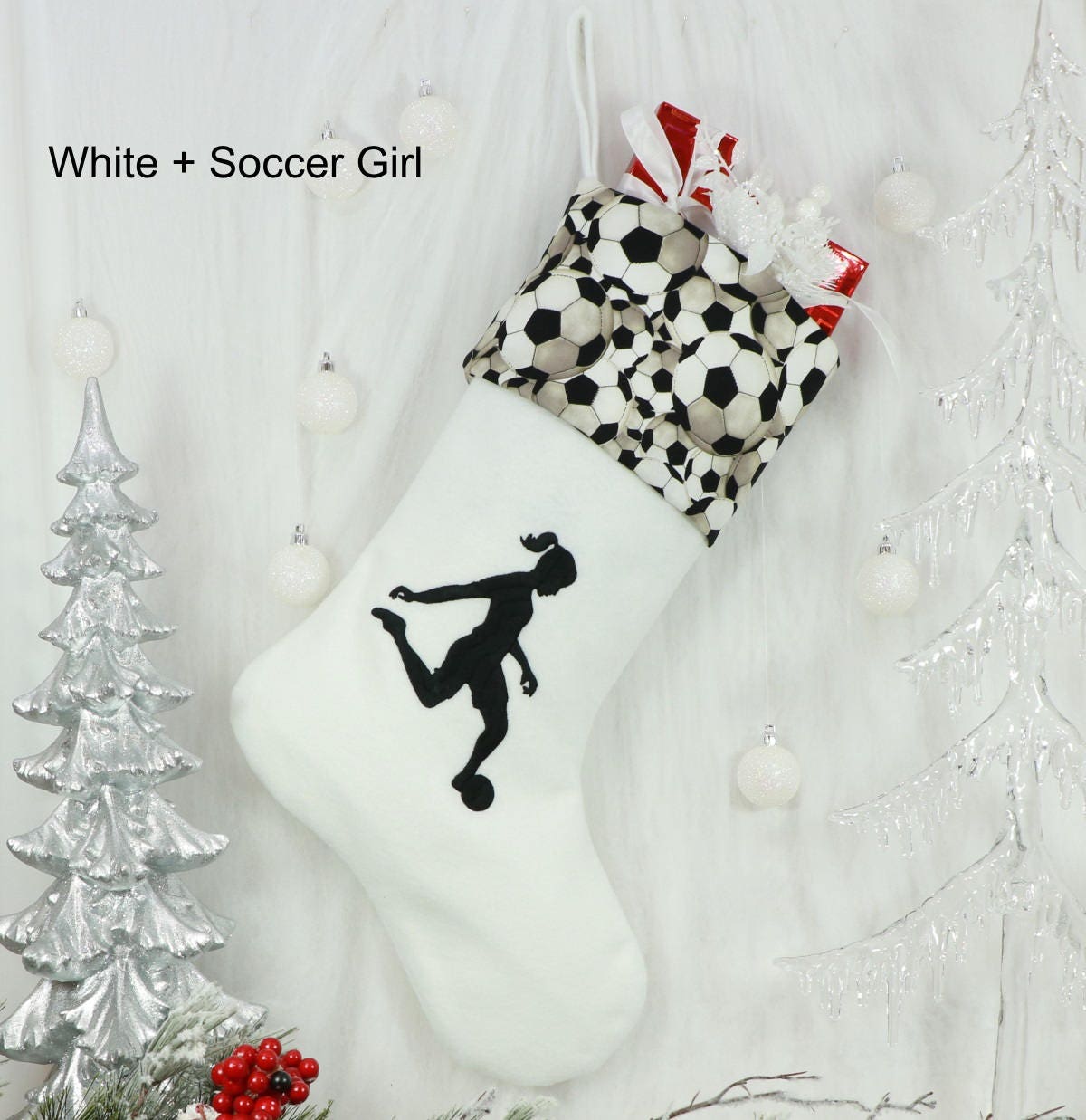 Soccer Christmas Stocking I Love Soccer Sports Christmas | Etsy
