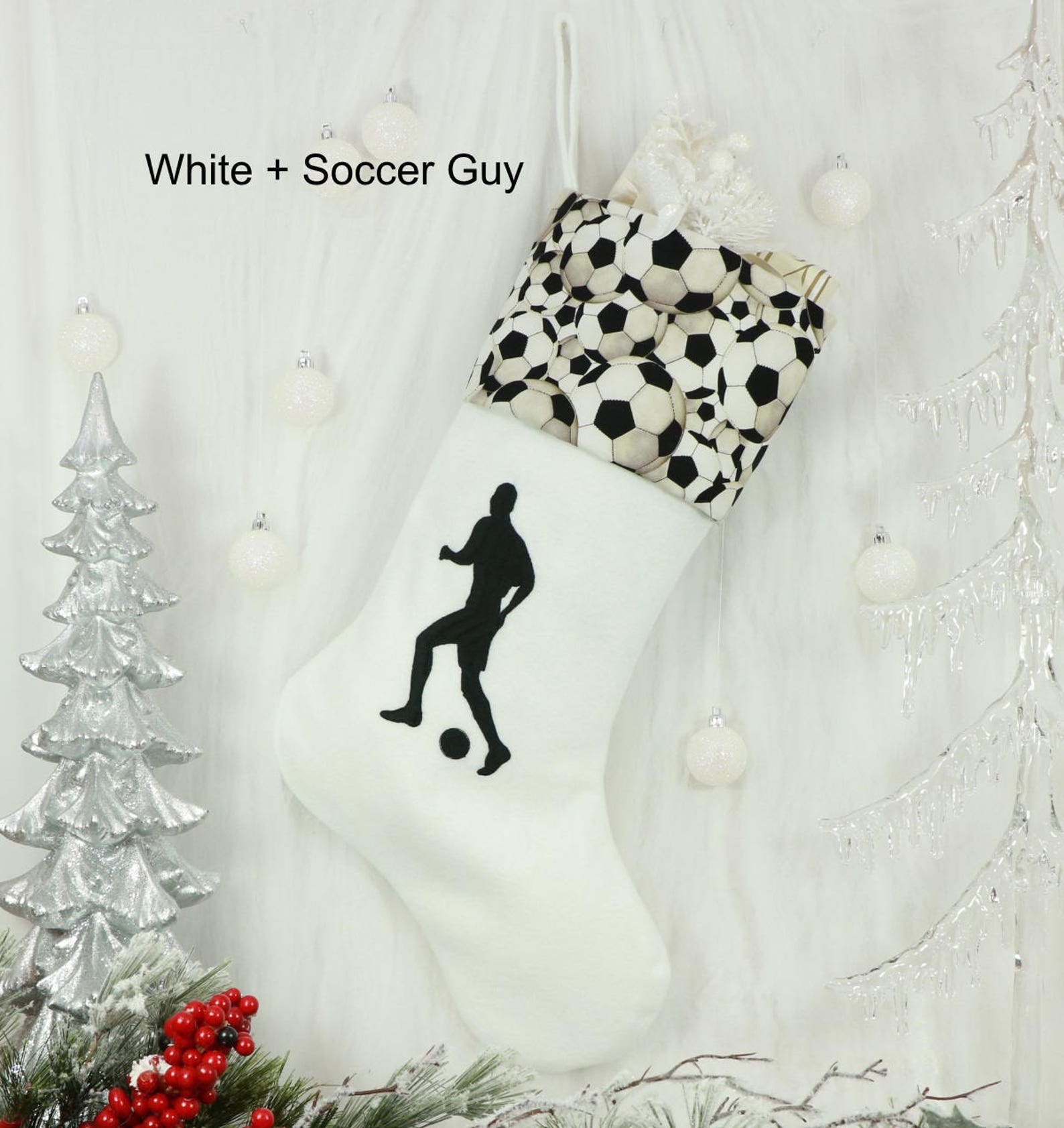 Soccer Christmas Stocking I Love Soccer Sports Christmas - Etsy