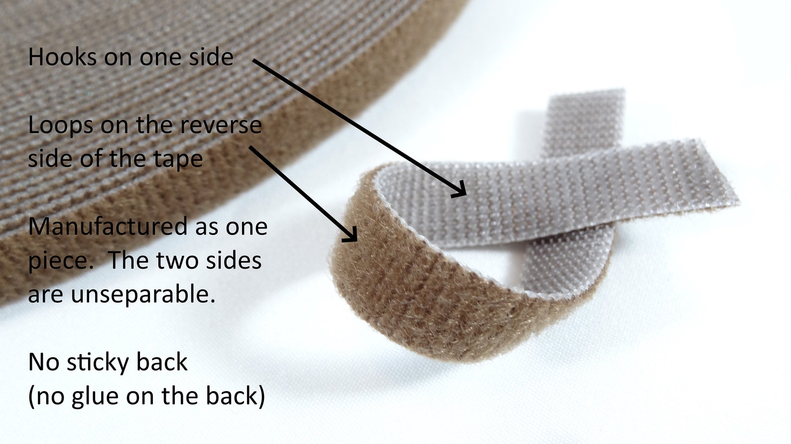 Ultra Thin VELCRO® Brand Double Sided Hook & Loop Tape One1 Yard 3/8 ...