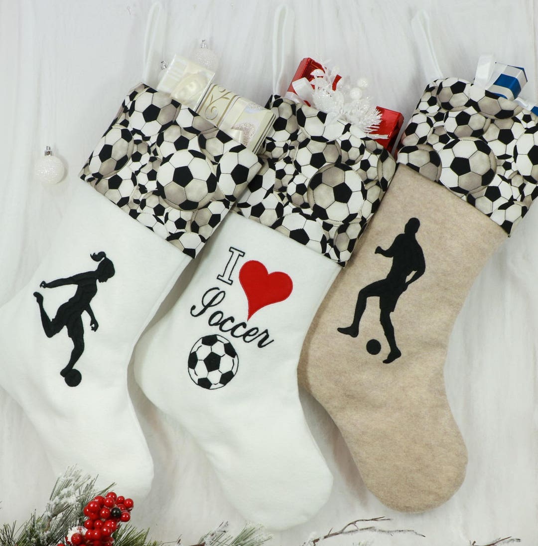 Soccer Christmas Stocking, I Love Soccer, Sports Christmas Stocking ...