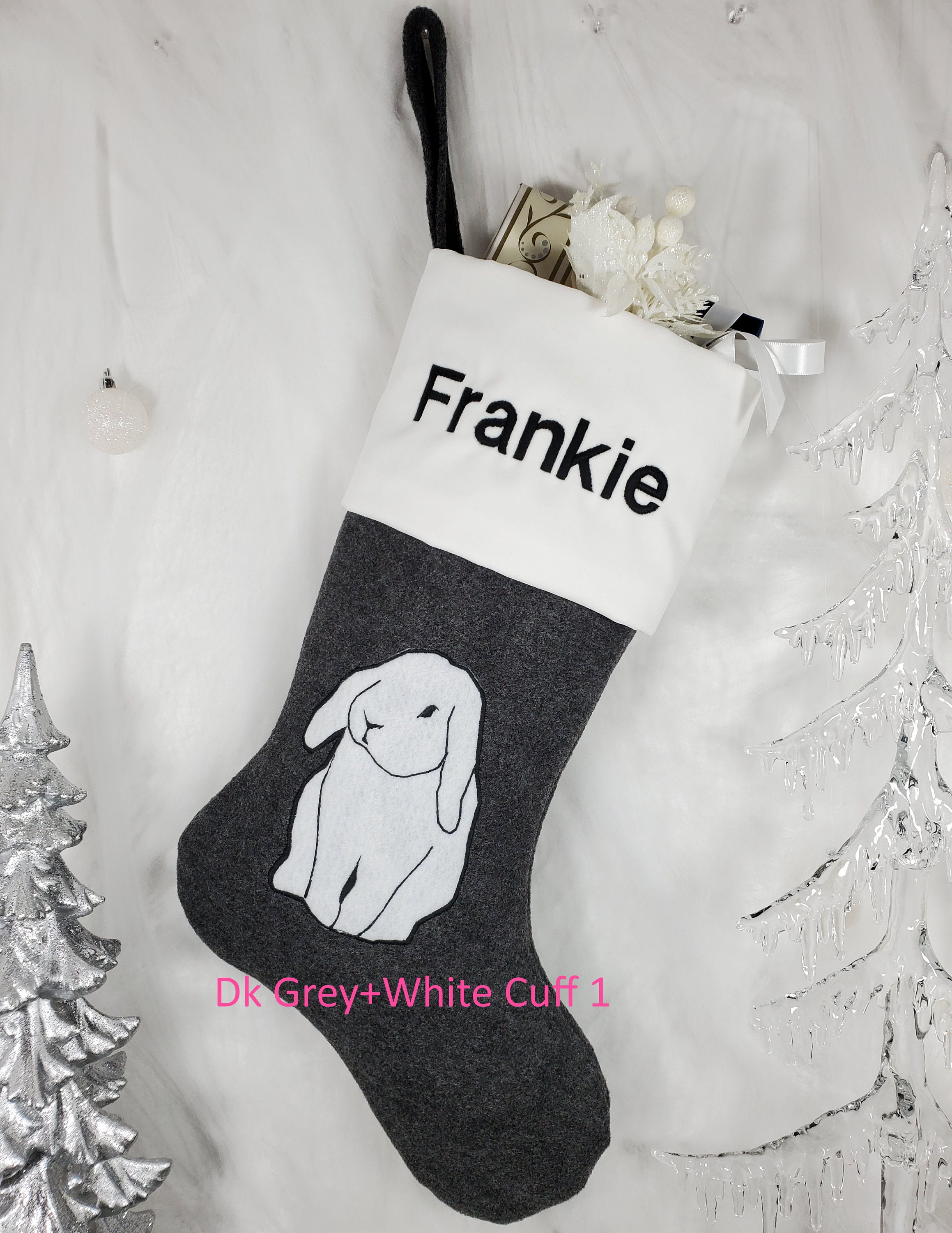 Bunny Christmas Stocking Rabbit Christmas Stocking Pet | Etsy