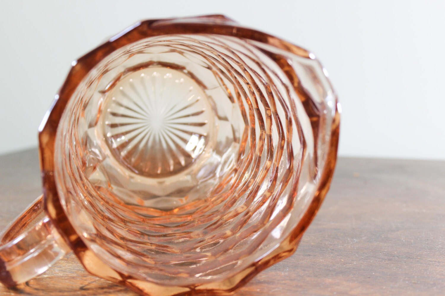 Pressed Crystal Glass Pitcher Cube Cubist Water Pitcher Ice - Etsy