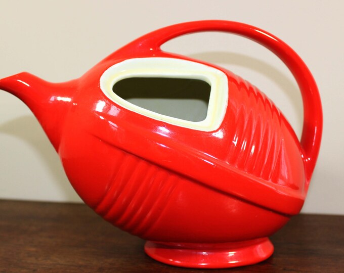 RARE Hall Chinese Red Football Teapot Without Lid - Refrigerator Water ...