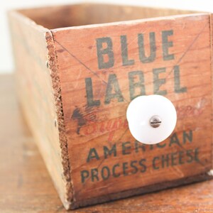 Rustic Wood Cheese Box 5lbs, Blue Label Cheese Drawer - Distressed ...