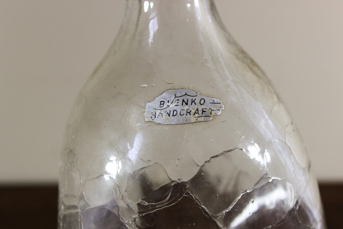 Mid-century Blenko Decanter 49 Original Paper Label Hand Blown Glass ...