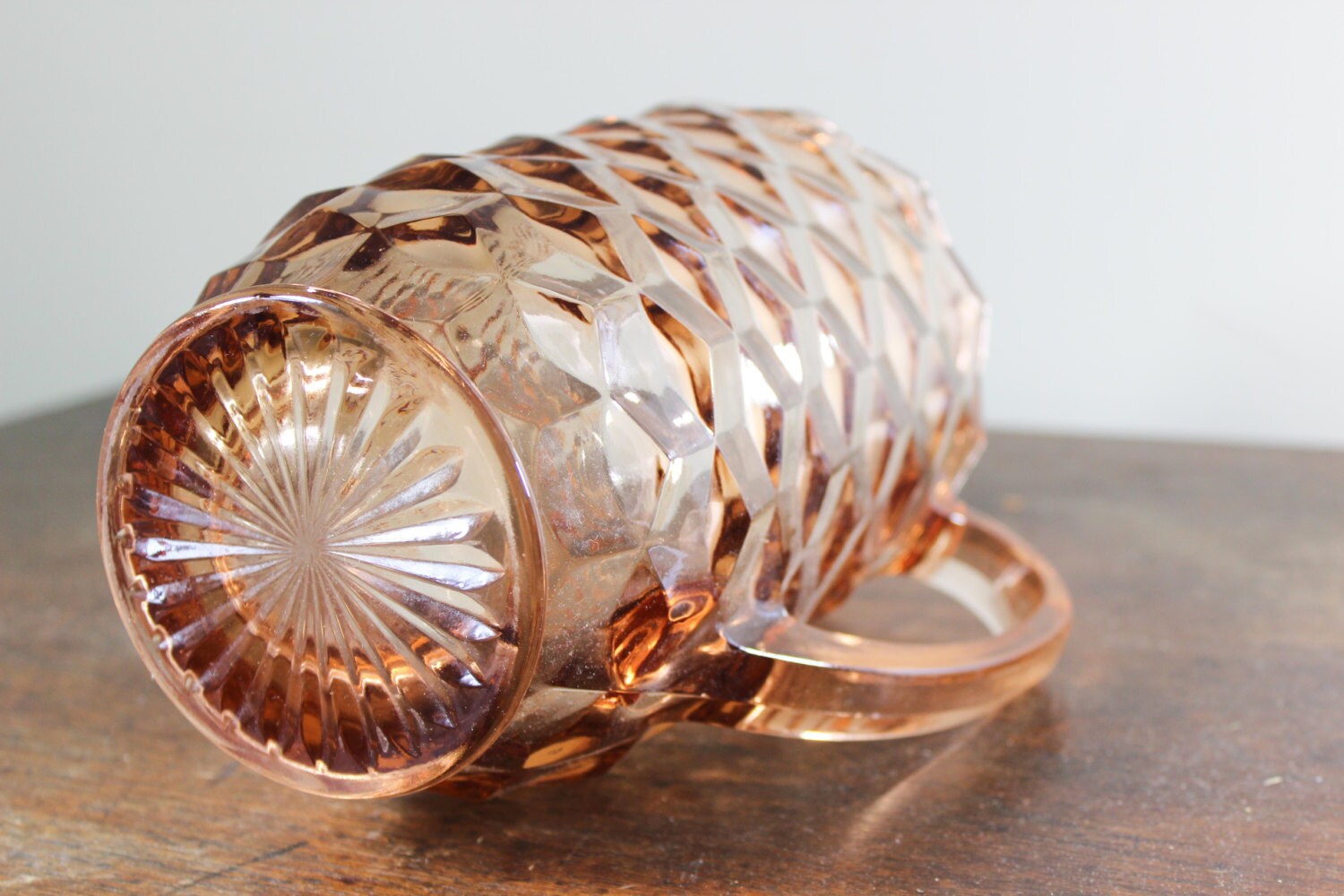 Pressed Crystal Glass Pitcher Cube Cubist Water Pitcher Ice - Etsy