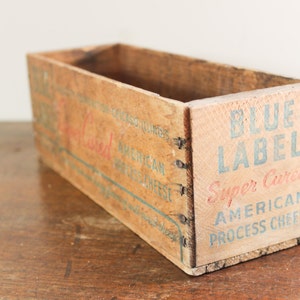 Rustic Wood Cheese Box 5lbs, Blue Label Cheese Drawer - Distressed ...