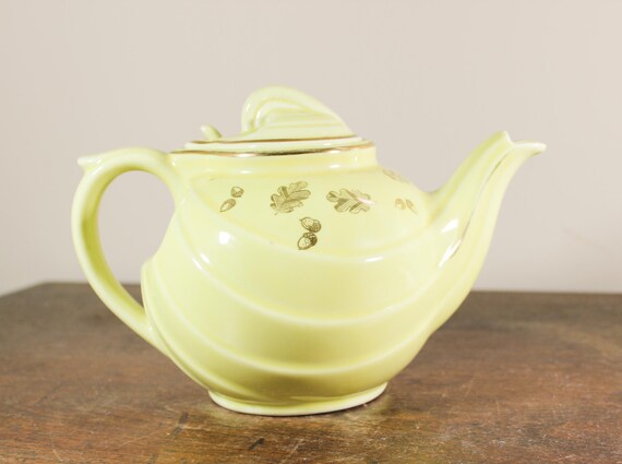Vintage Hall Teapot Yellow & Gold Tea Pot Hall Parade | Etsy