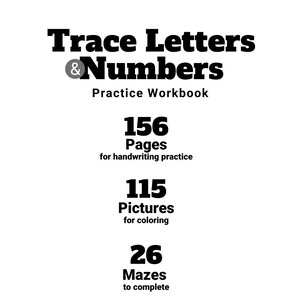 230 Pages. Tracing Letters and Numbers - Practice Worksheet for Kids ...