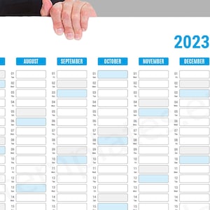 2023 Wall Planner. Printable Yearly Wall Planner Calendar Agenda for ...