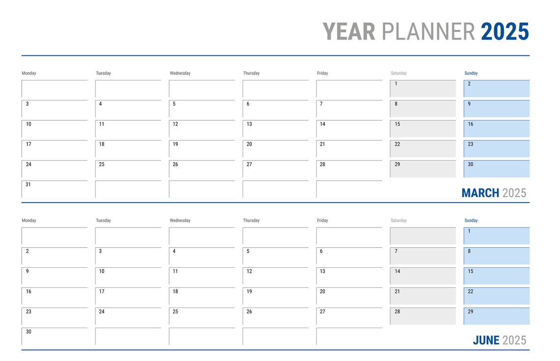 2025 Big Year Wall Horizontal Planner - Kp-w16-long - Etsy