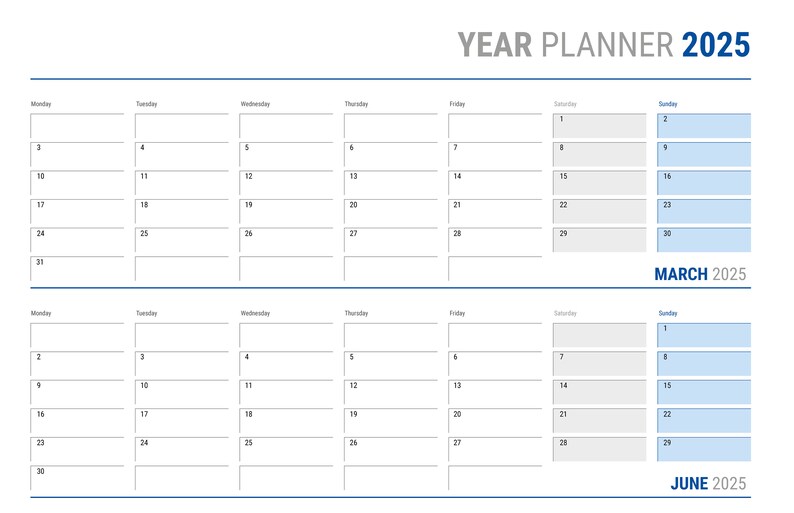 2025 Big Year Wall Horizontal Planner - Kp-w16-long - Etsy
