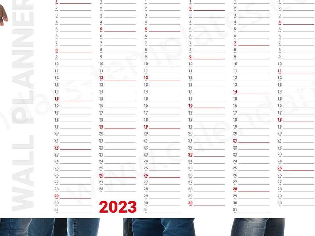 2023 Big Year Wall Horizontal Planner Kp-w23-long - Etsy