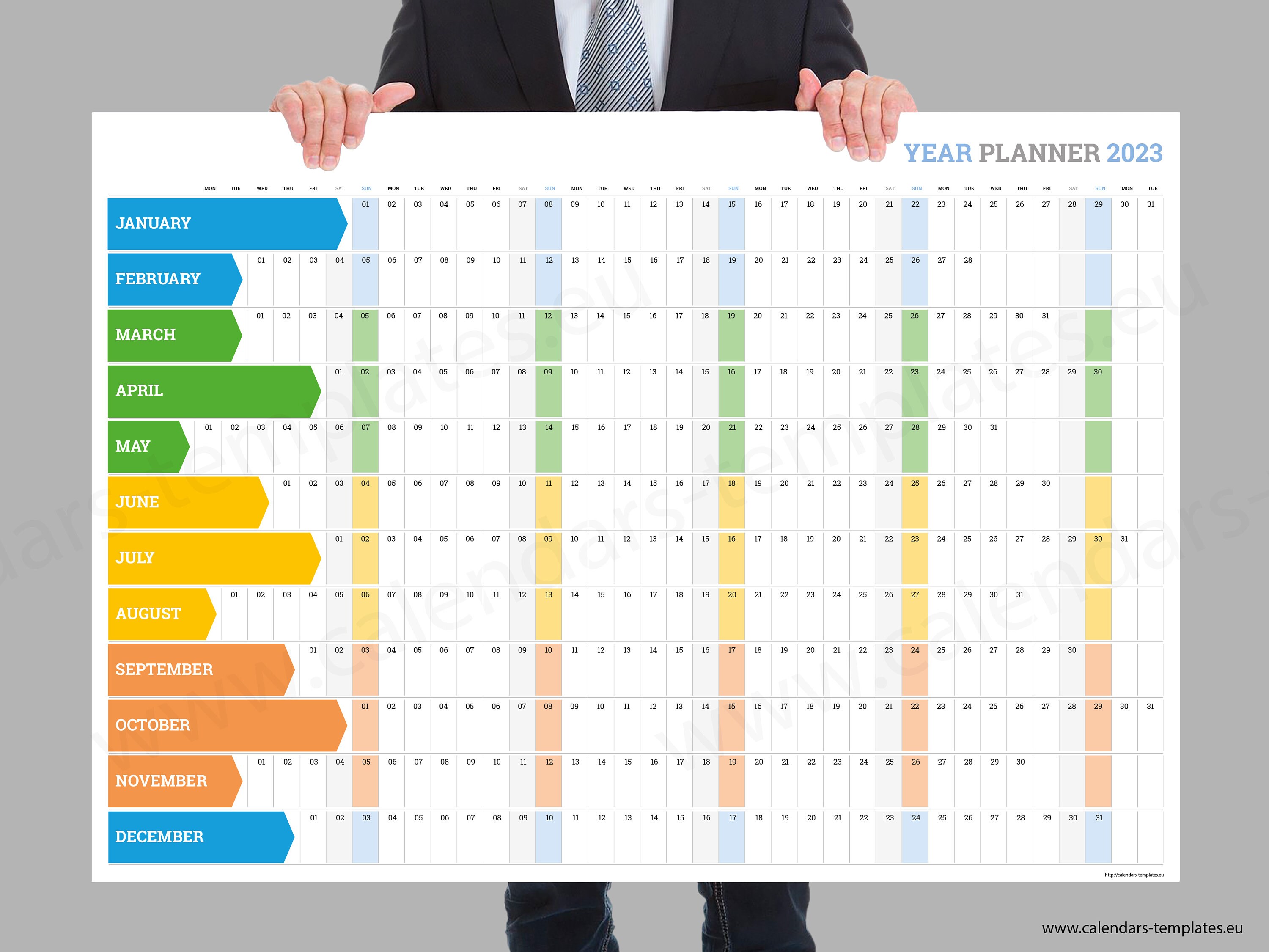 A1 Large 2019 Year Wall Planner Yearly Annual Calendar Chart Size For 