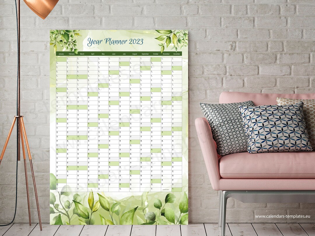 2023 Year Planner | Portrait Wall Planner Agenda Calendar in PDF Format ...