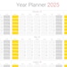 2025 Year Planner | Wall Planner | Big Wall Calendar | Large | Instant ...