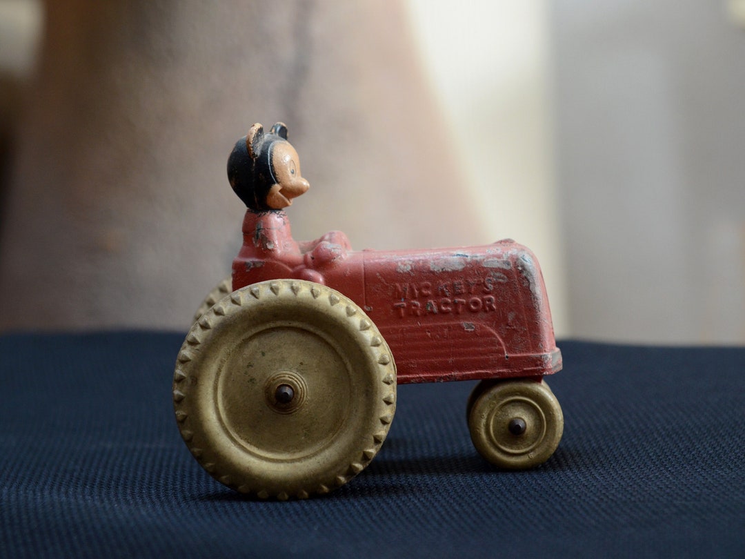 Mickey Tractor Disney Mickey Mouse Antique Toy Sun Rubber Company - Etsy