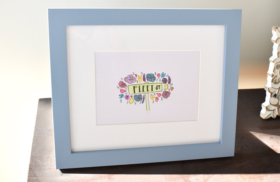 Arte de letrero de calle personalizado: acuarela y tinta - Etsy España