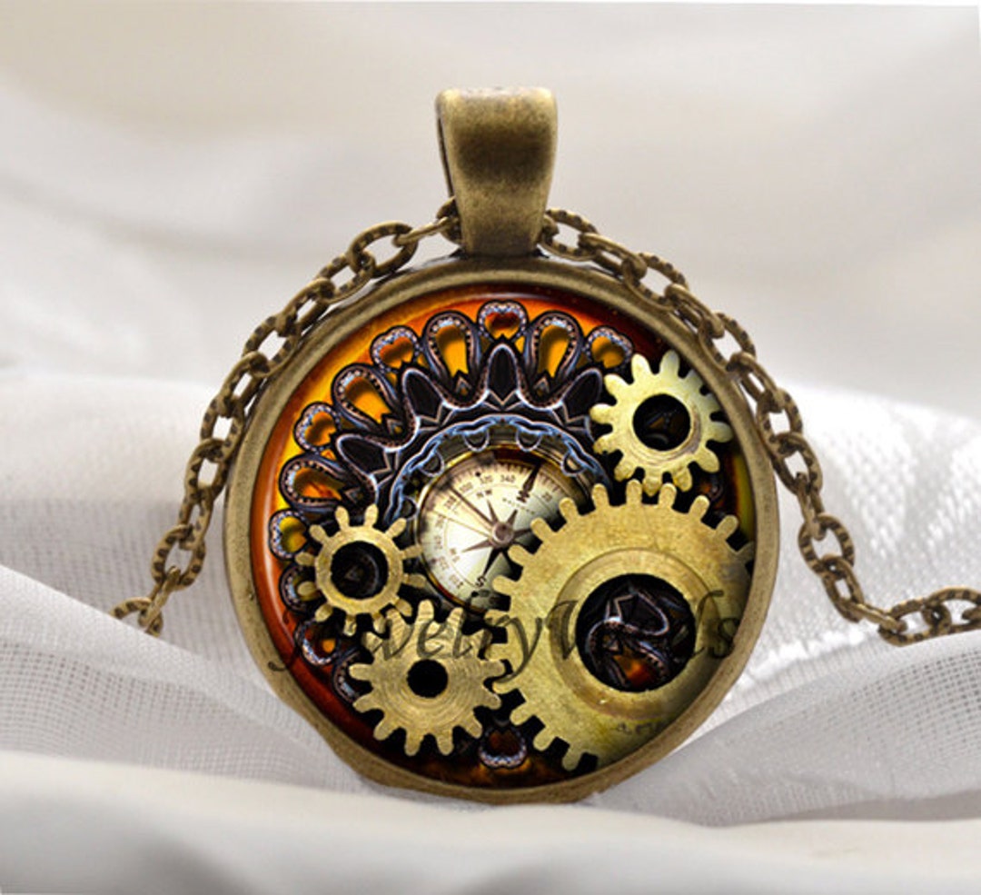 Steampunk Cogs Necklace - Steampunk Jewelry - Steampunk Pendant ...