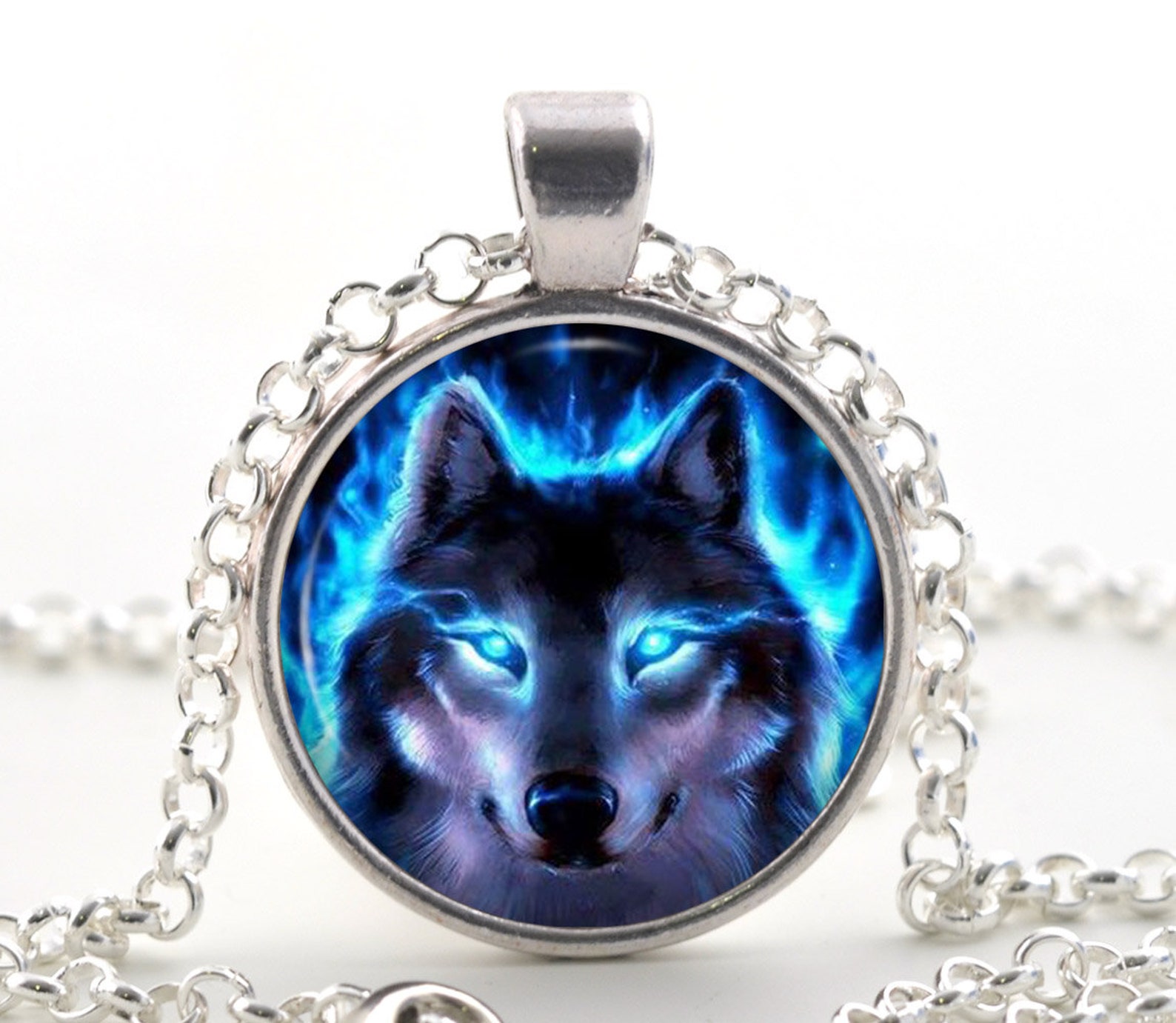 Spiritual Wolf Necklace Pendant Fantasy Jewelry Animal Art - Etsy