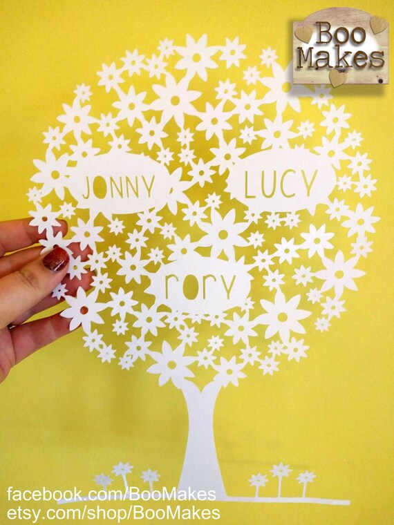 Family Tree Papercut Personalised Family Tree With up to 8 | Etsy