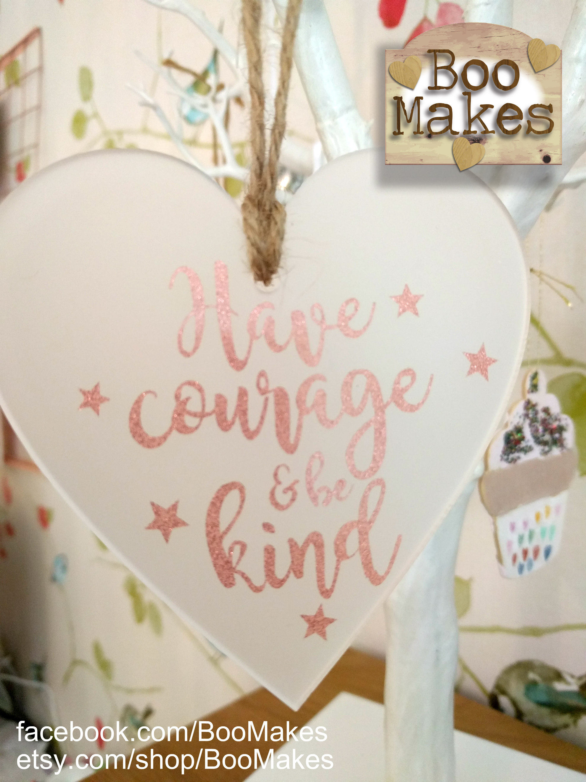 Have Courage and Be Kind Hanging Heart Decoration | Etsy