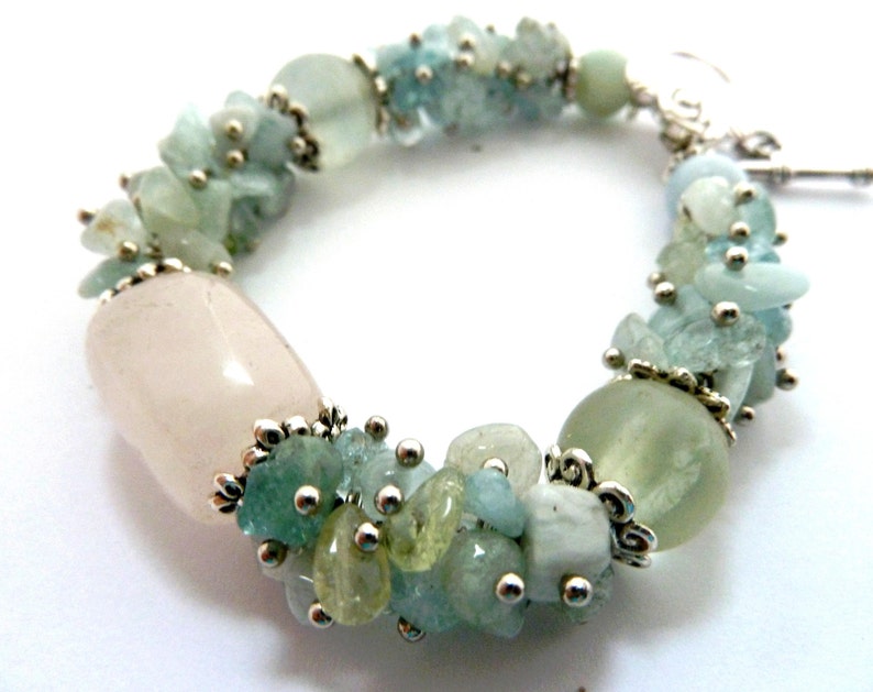 Light Blue Wedding, Natural Stone Jewelry, Pink Blue Jewels, Aquamarine ...
