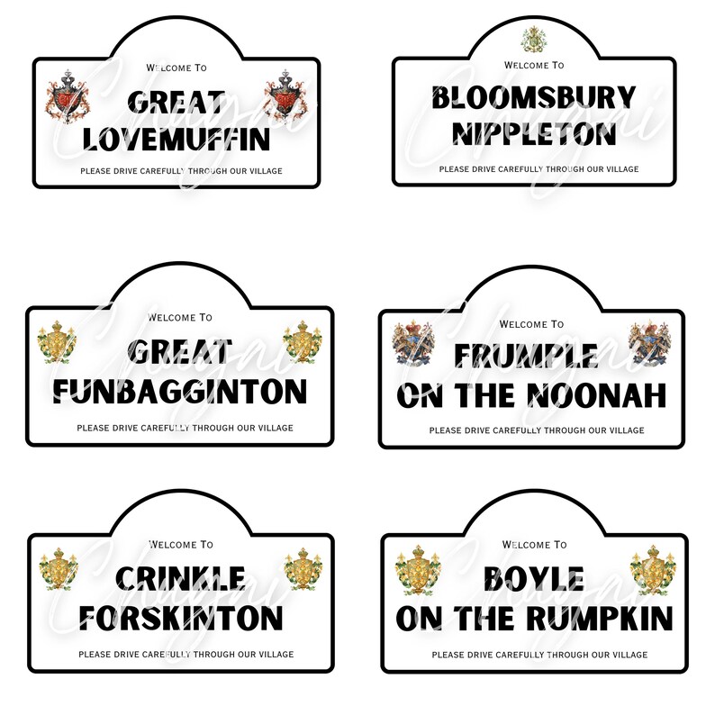 25 PNG - Spoof British Village Signs Clipart [PARENTAL ADVISORY ...