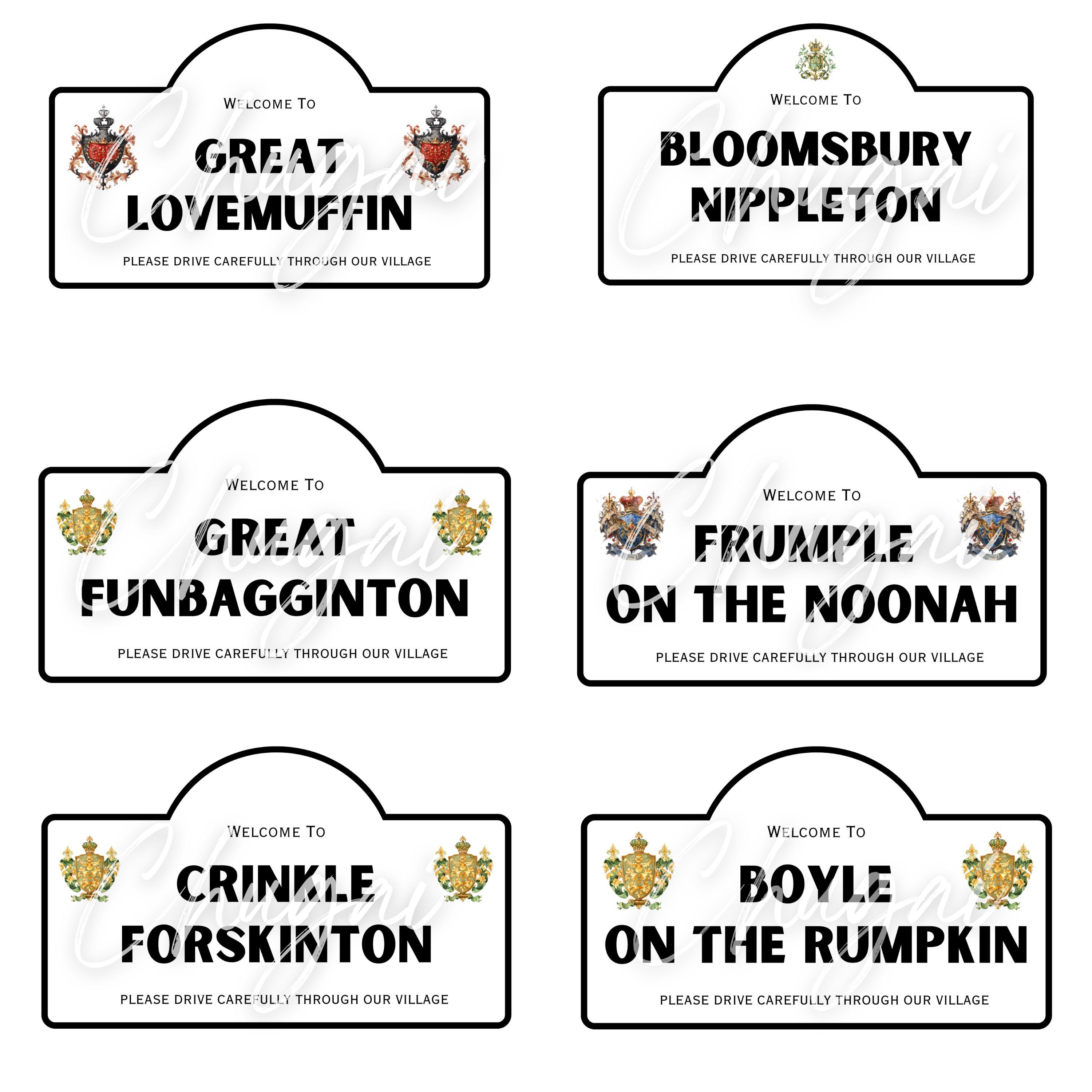 25 PNG - Spoof British Village Signs Clipart [PARENTAL ADVISORY ...