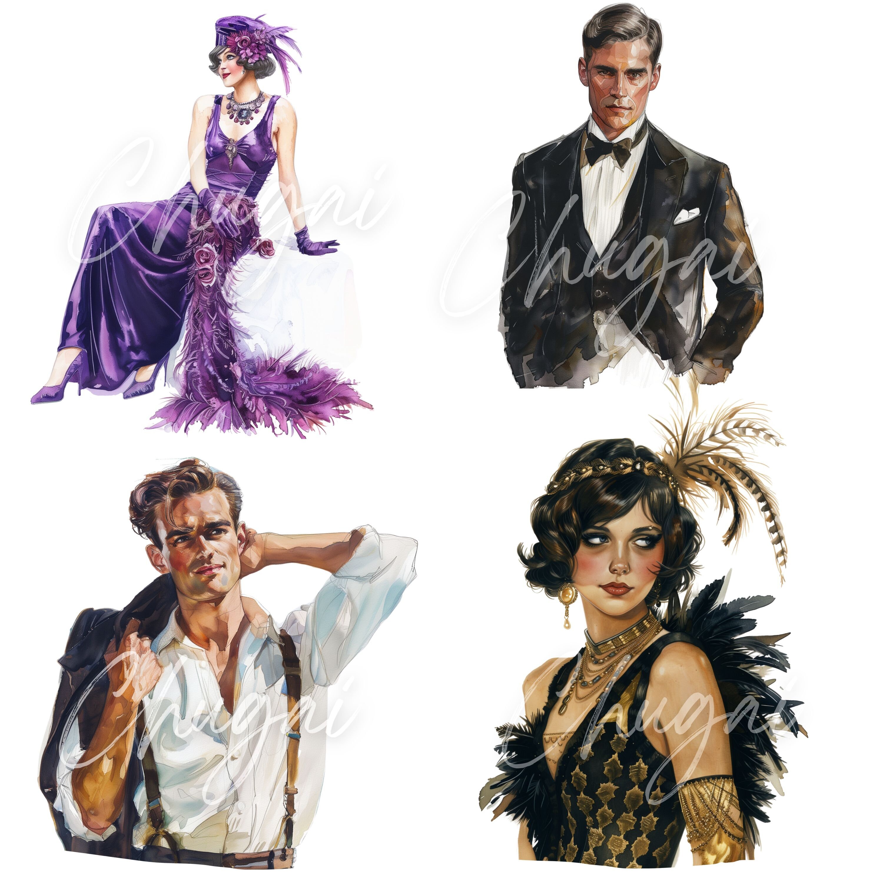 15 PNG Roaring 20s Clipart Transparent Digital Download Design Digital ...