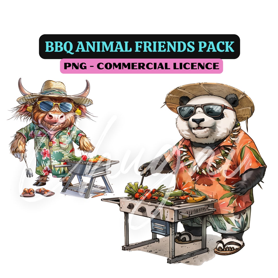 8 PNG - BBQ Animals Clipart - Digital Download - Design - Digital Craft ...