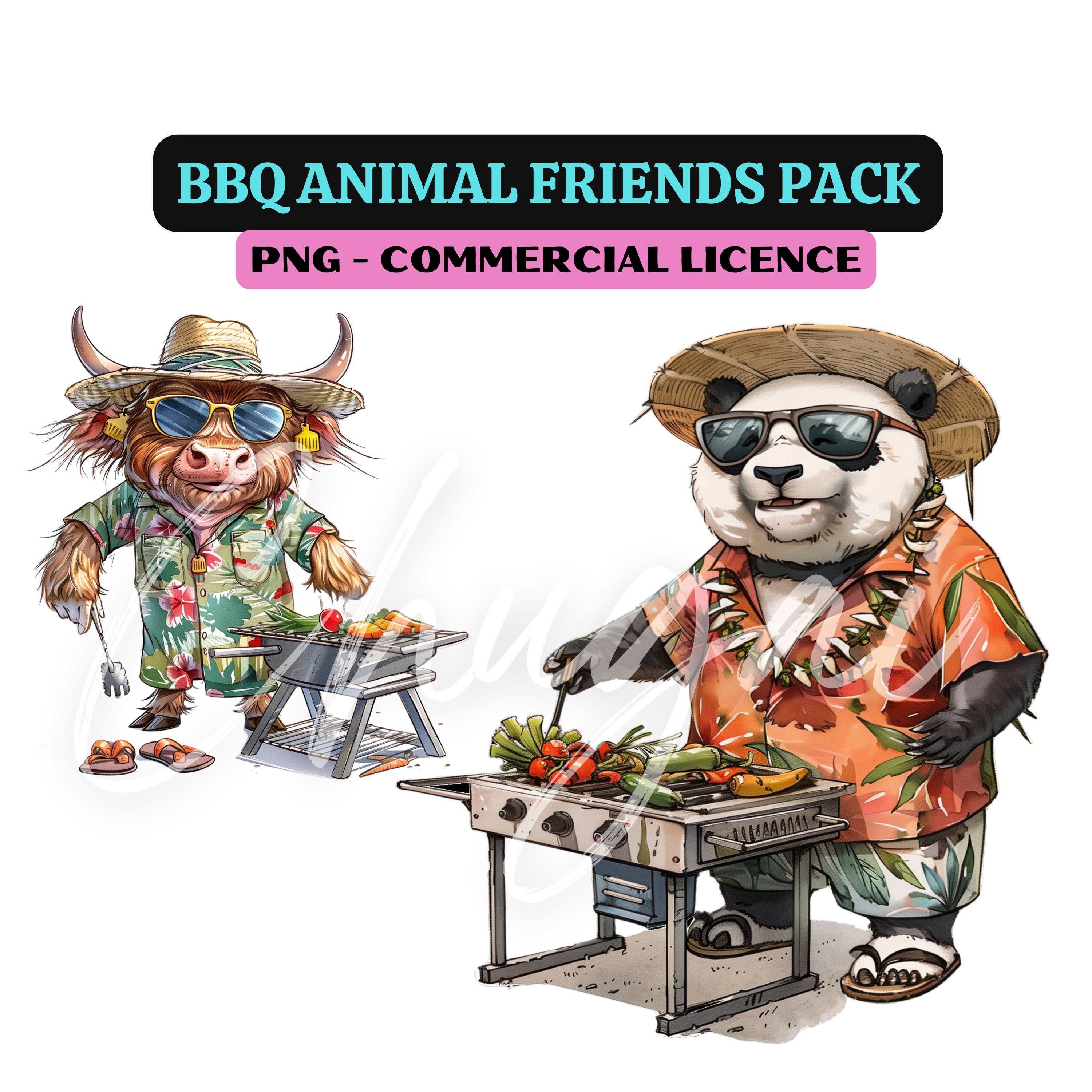 8 PNG - BBQ Animals Clipart - Digital Download - Design - Digital Craft ...