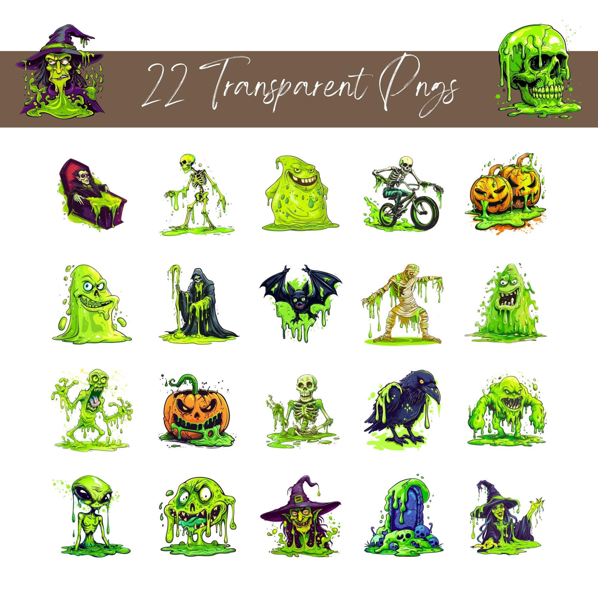 90s Halloween Clipart - 22 Transparent PNG - Halloween Bundle ...