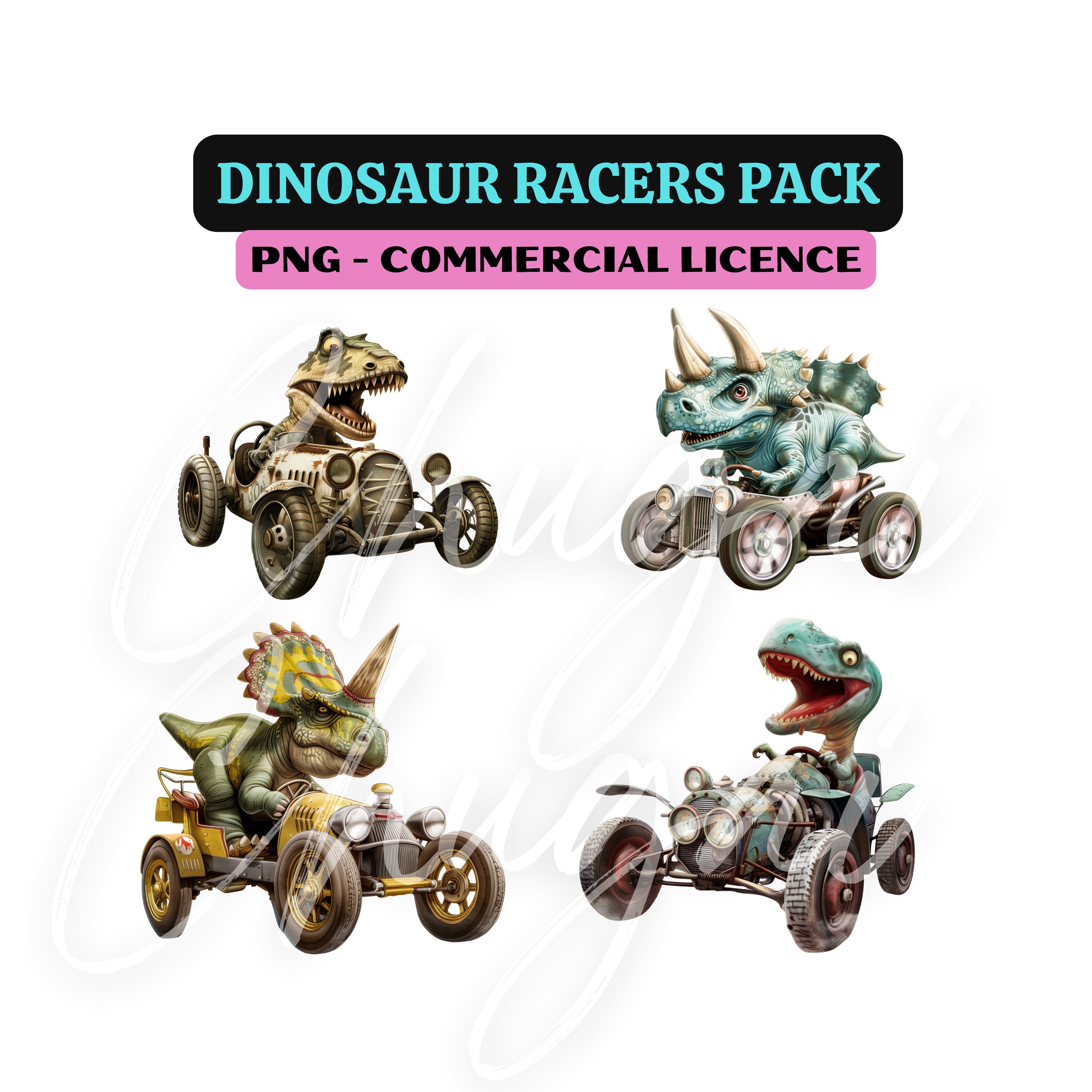 Dino Racer Clipart 12 High Quality PNG Digital Download Design Digital ...