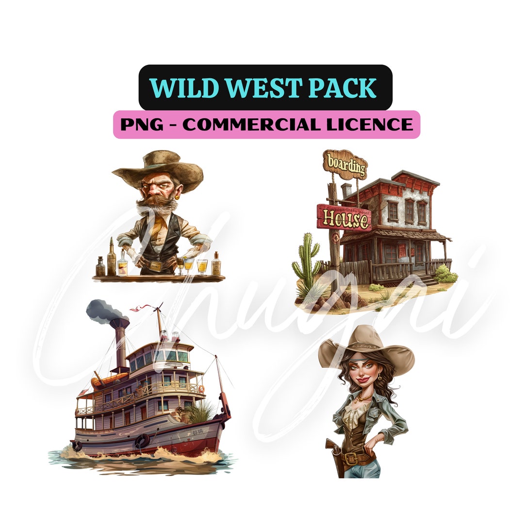 Wild West Clip Art 15 PNG Files Digital Download Design Digital Craft ...